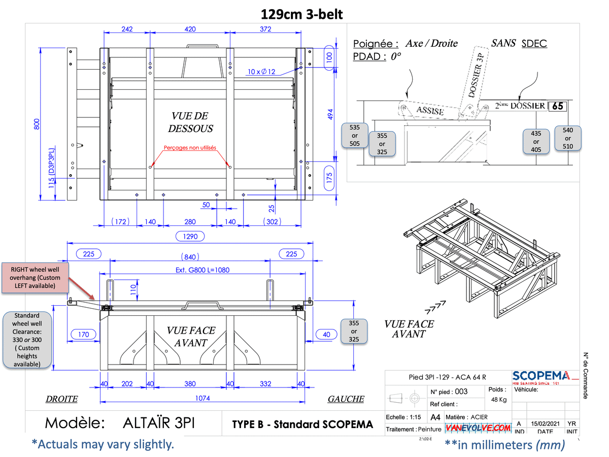 RIB Scopema Altair Seat Bed – Van Evolve